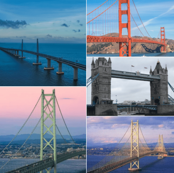 Ranking of the world's top 10 most famous bridges, with multiple ...